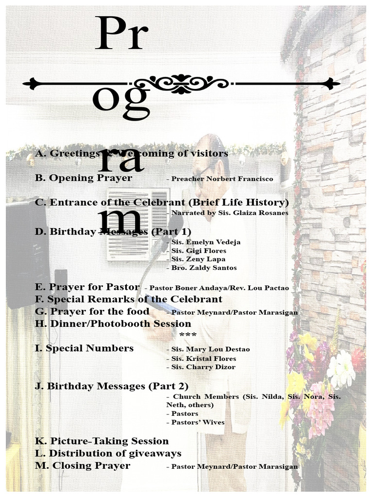 Program Birthday | PDF | Art | Religion & Spirituality