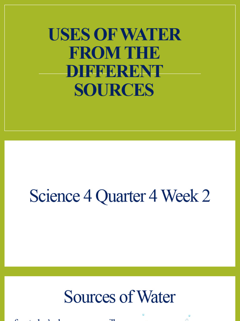 Water Sources for Grade 4 Students | PDF | Fresh Water | Water