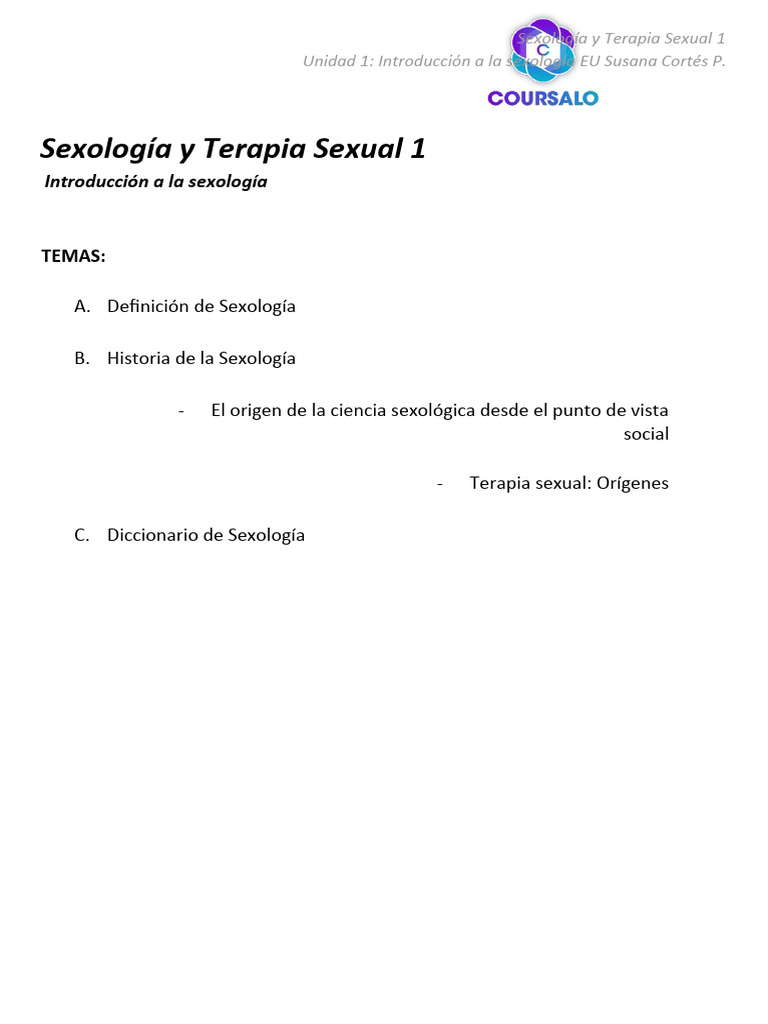 Sexología Y Terapia Sexual 1 Autor Coursalo Pdf Sexología Género