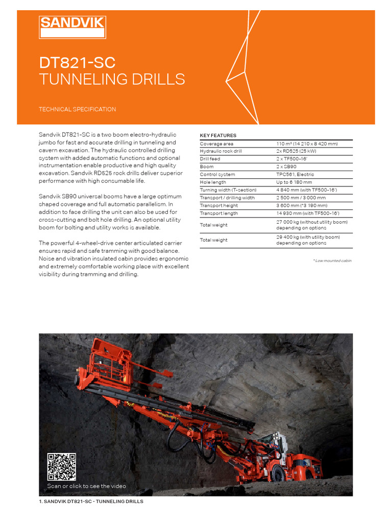 Tunneling Drill Specs for Engineers | PDF | Drill | Drilling