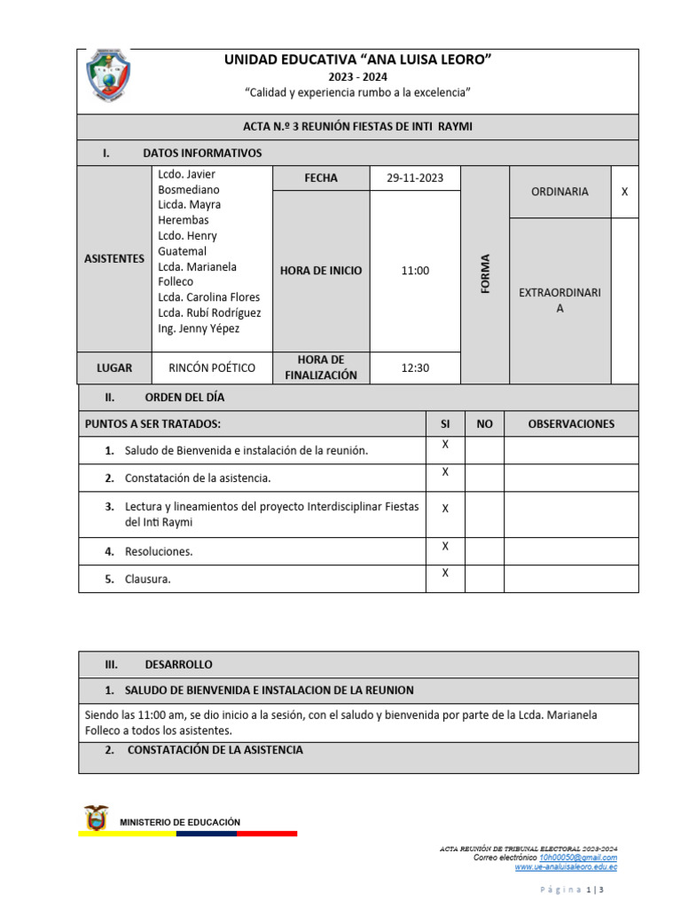 ACTA N. 3 Jenny | PDF
