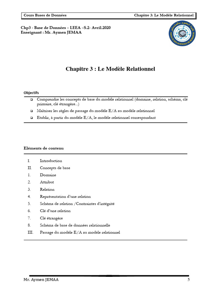 Exemple de Schéma Relationnel | PDF | Modèle relationnel | Bases de données