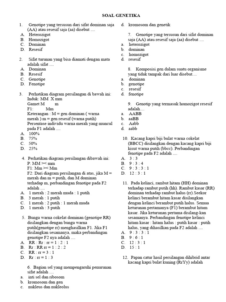 Soal dan Pembahasan Genetika | PDF