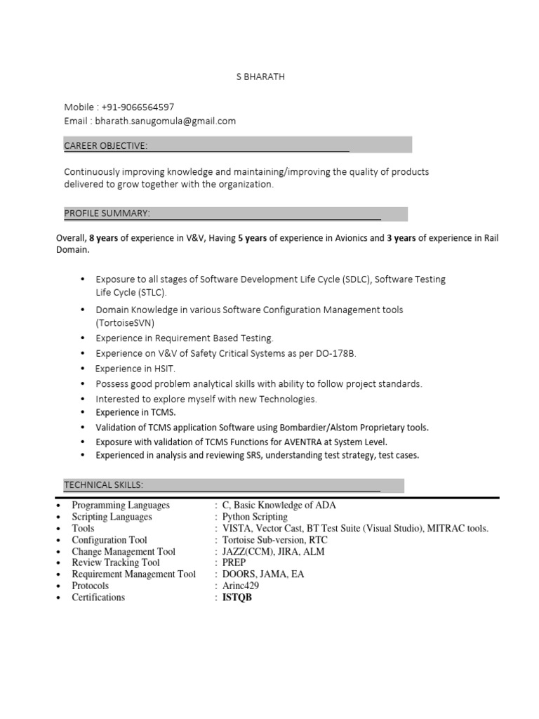 BHARATH SANAGOMALA Resume | PDF | Software Engineering | Computing