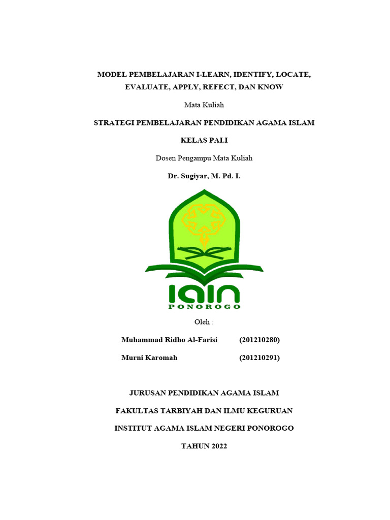 Model Pembelajaran I-Learn E-Learning | PDF | Karier & Perkembangan | Komputer