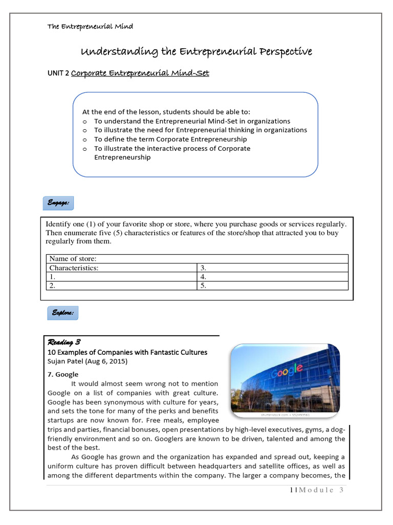 MODULE 3 Unit 2 | PDF | Entrepreneurship | Business