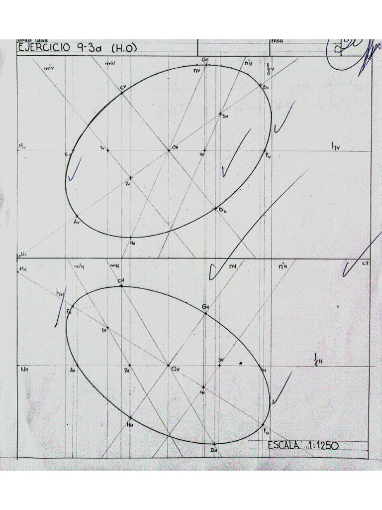 Ejercicio 9-3a del Problemario de Geometría descriptiva de Harry Osers ...
