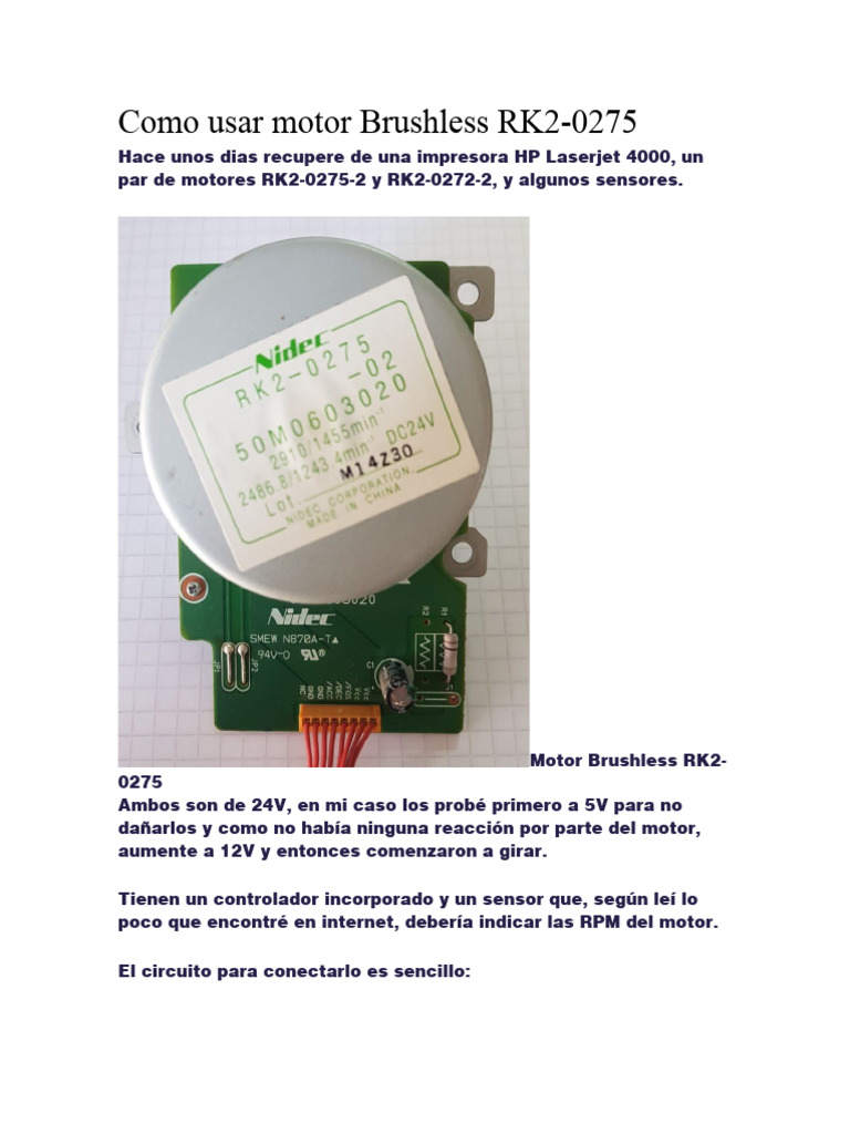 Como Usar Motor Brushless RK2 | PDF