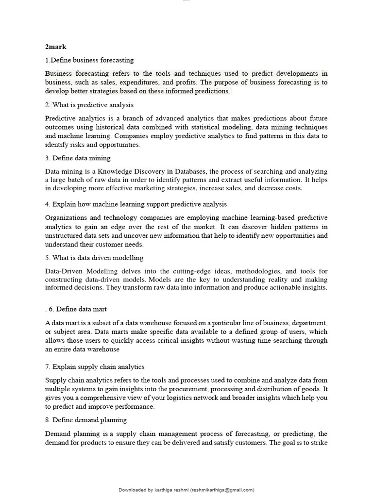 Ba Unit 3 and 4 | PDF | Predictive Analytics | Analytics