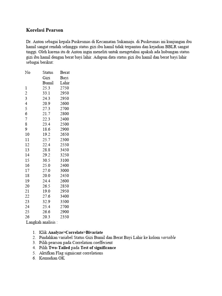 Interpretasi Analisis Korelasi Bivariate Pearson | PDF