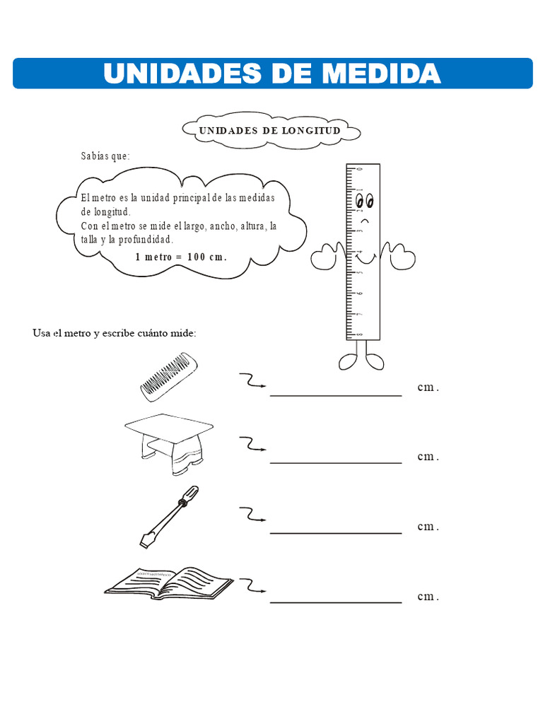 Unidades de Medida para Primero de Primaria | PDF