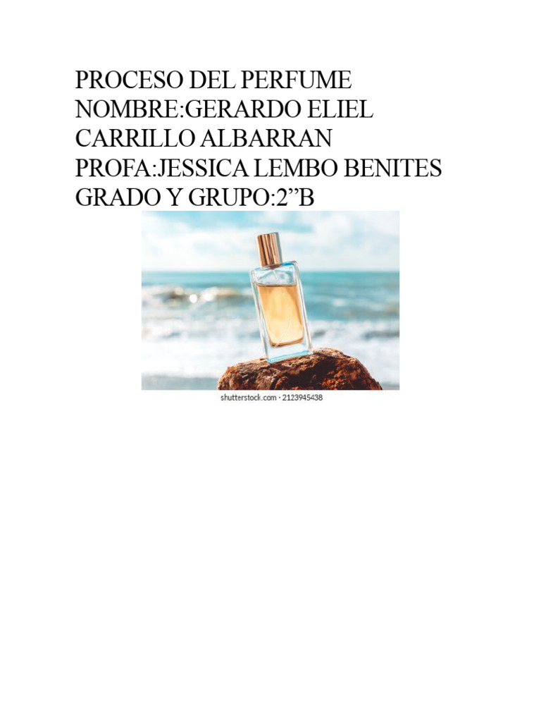 Proceso Del Perfume | PDF | Perfume | Agua