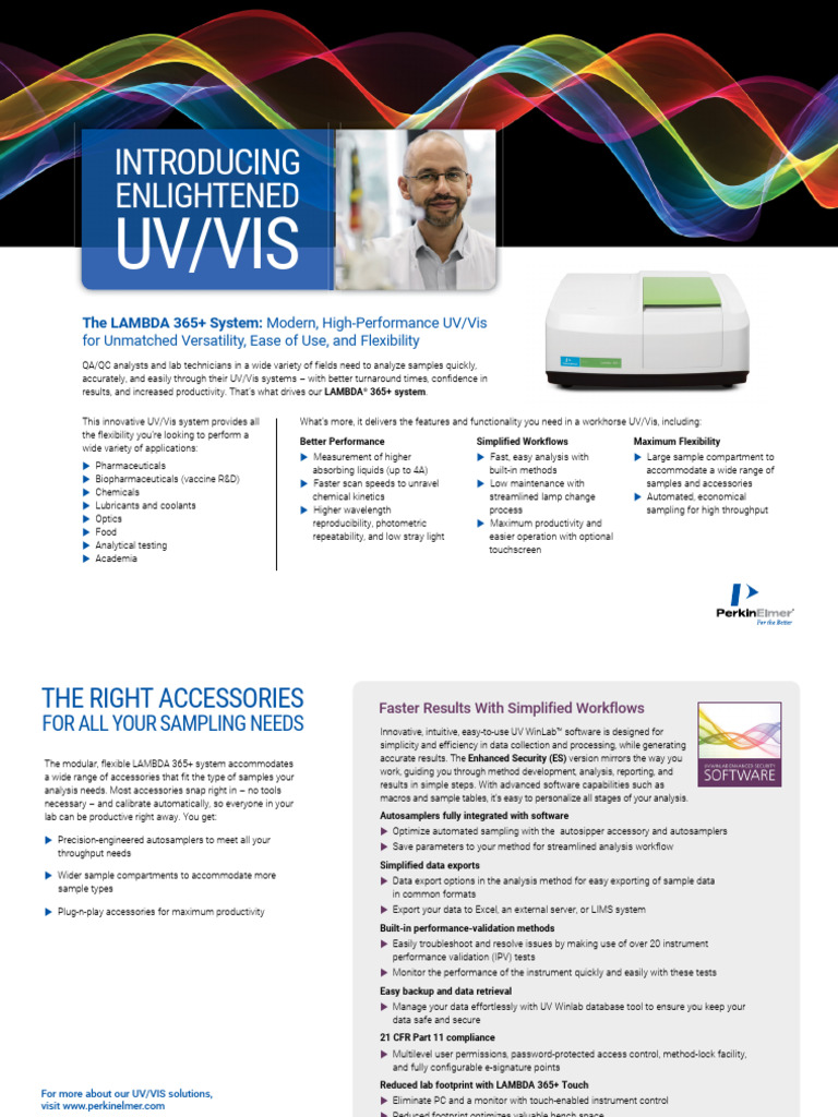 LAMBDA 365+ Product Flyer | PDF | Ultraviolet–Visible Spectroscopy | Computing