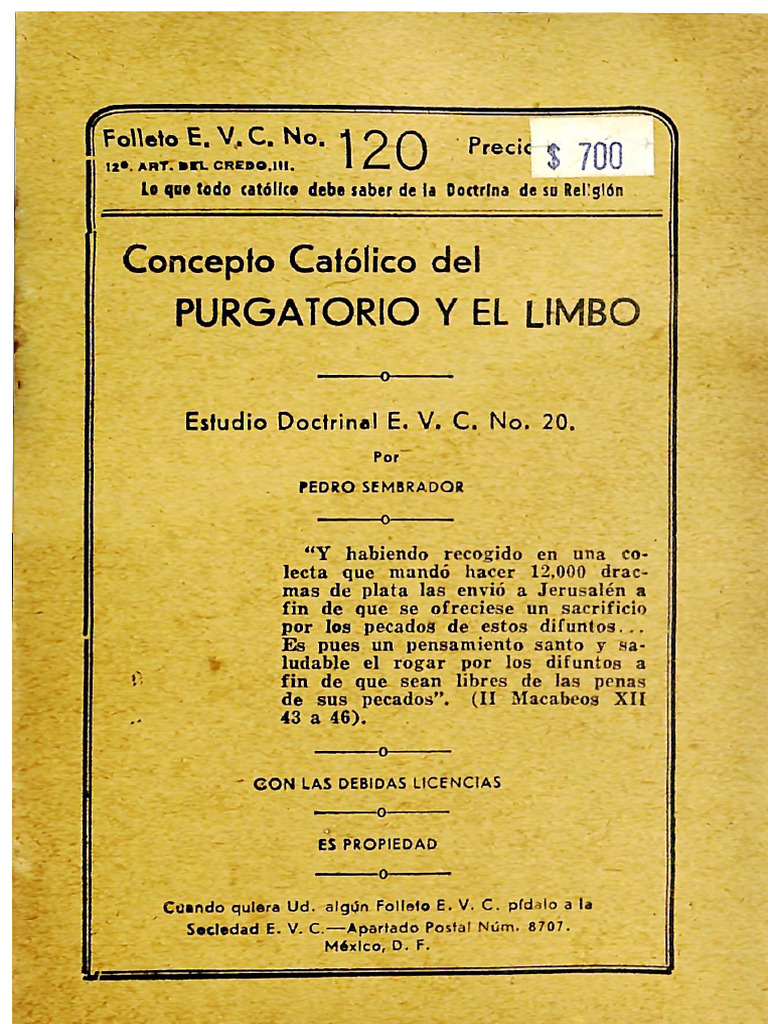 E.V.C. - 120 - Concepto Purgatorio y Limbo | PDF