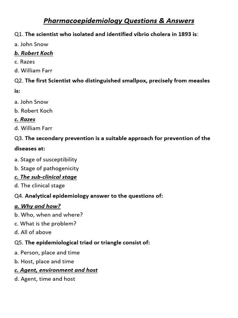 Pharmacoepidemiology Questions | PDF | Cohort Study | Odds Ratio