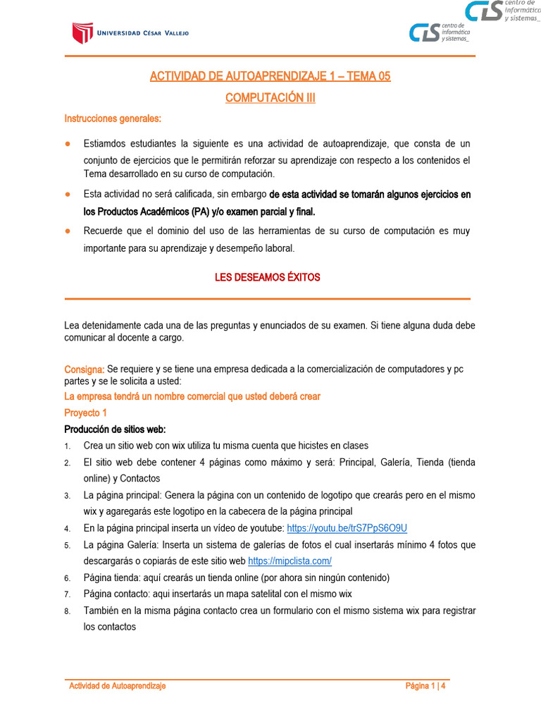 c3 - Re - Actividad de Autoaprendizaje 1 Tema 4 | PDF | Ciencias de la ...