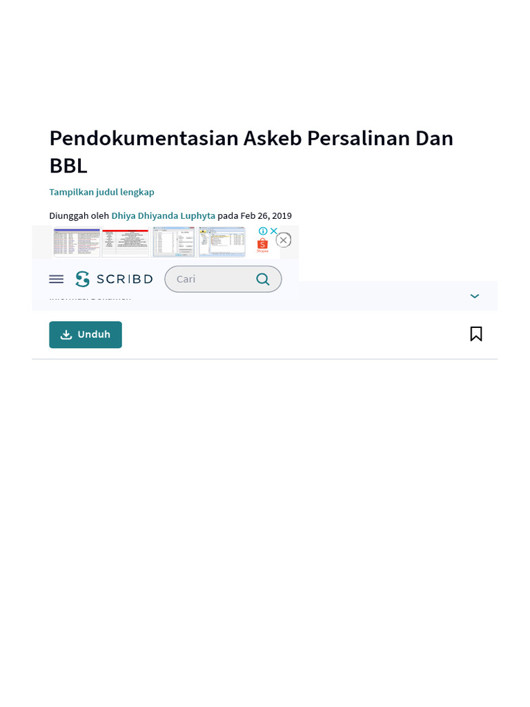 Pendokumentasian Askeb Persalinan Dan BBL - PDF | PDF