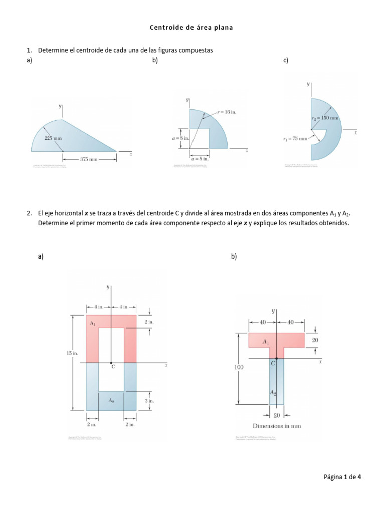 Centroide de Area Plana | PDF | Matemáticas | Geometría euclidiana