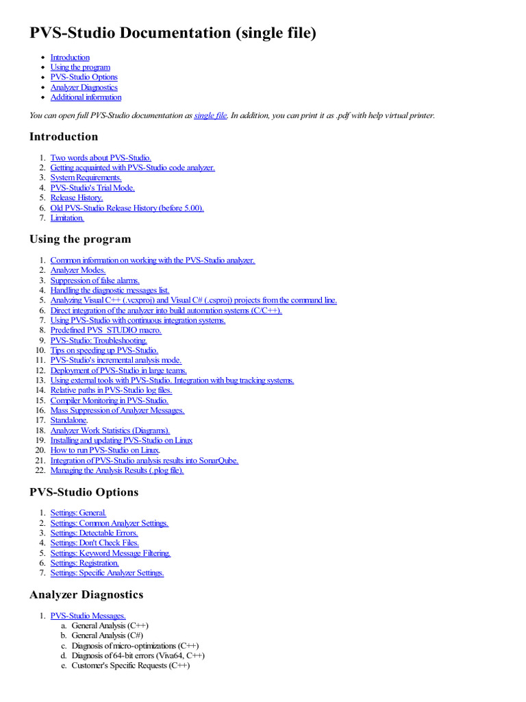 PVS Studio Documentation | PDF | Pointer (Computer Programming) | Method (Computer Programming)