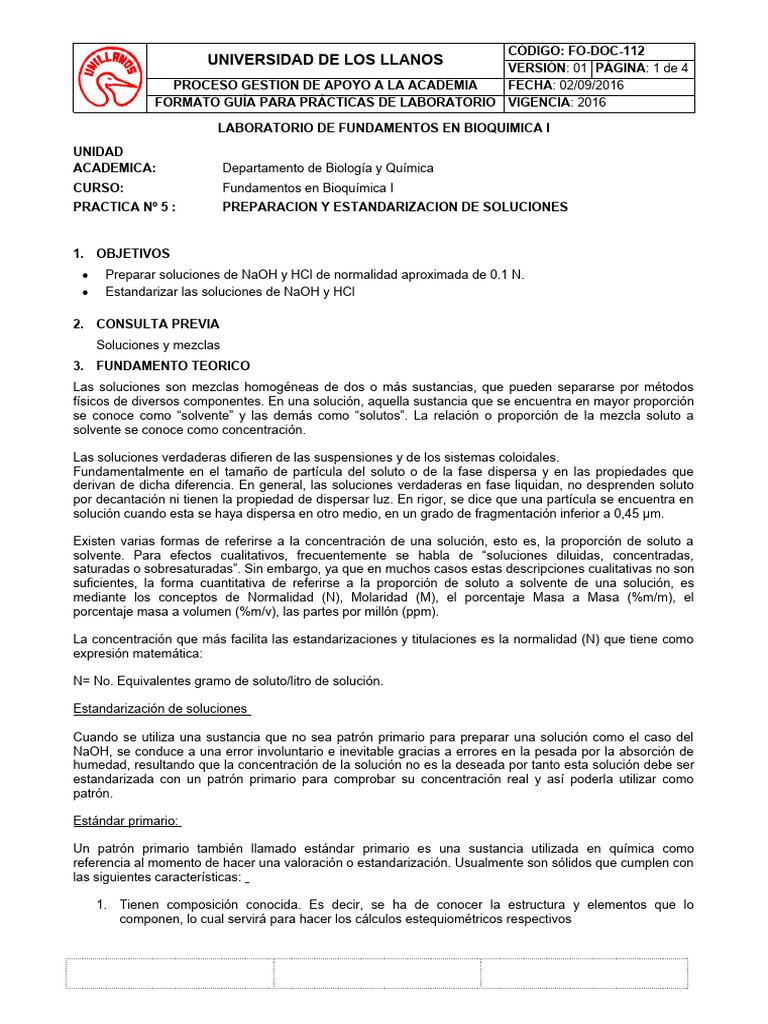 Pract. # 5 | PDF | Concentración | Valoración