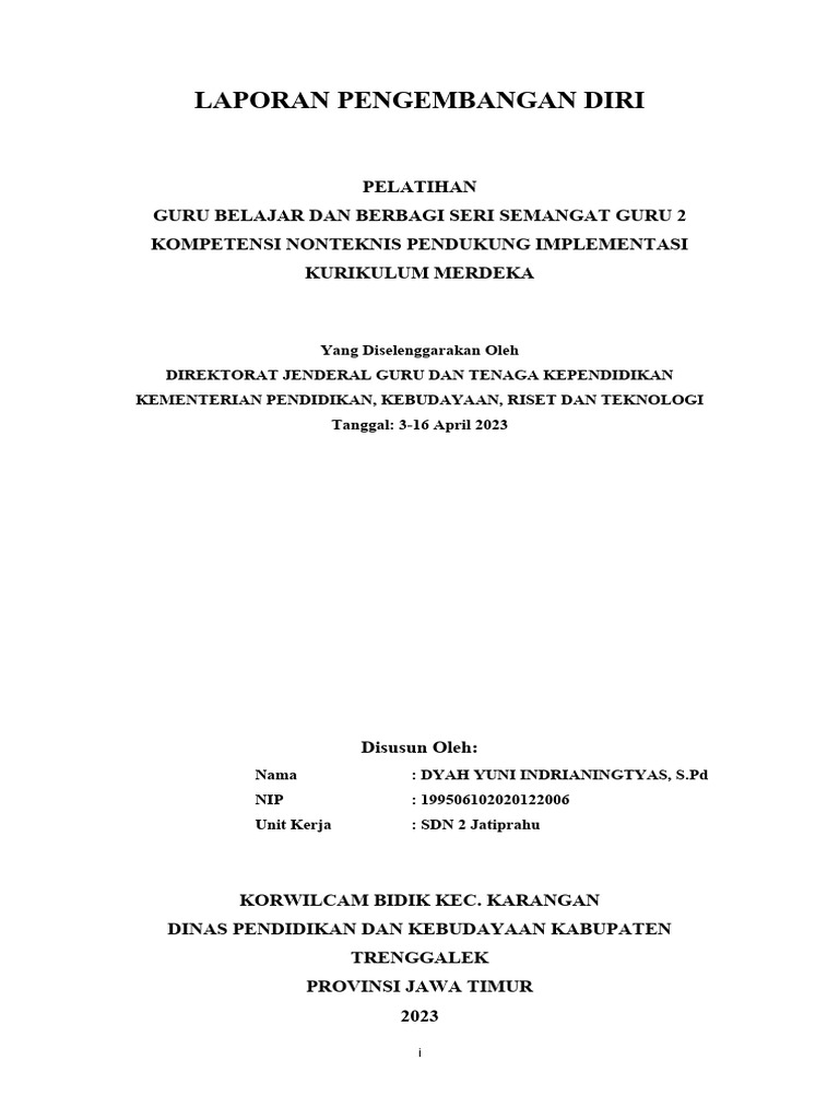 Laporan PD Seri Semangat Guru 2 | PDF