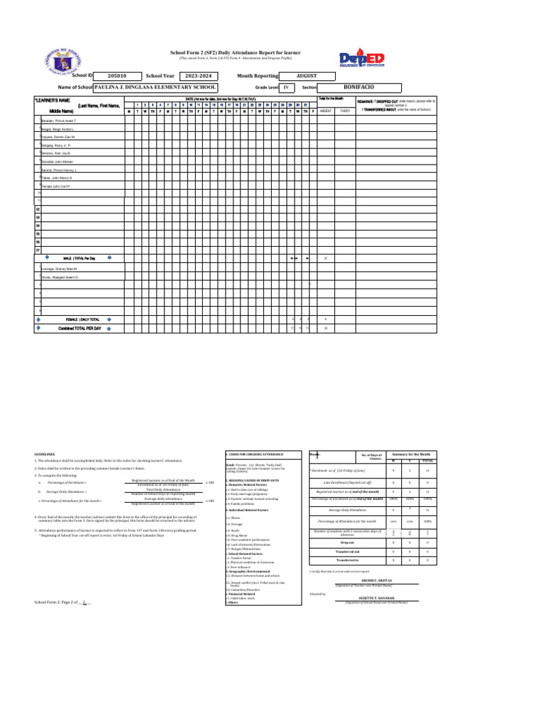 SF2 2023-2024 | PDF | Family