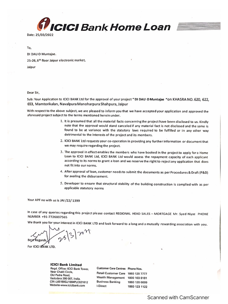Loan Approval Letter | PDF
