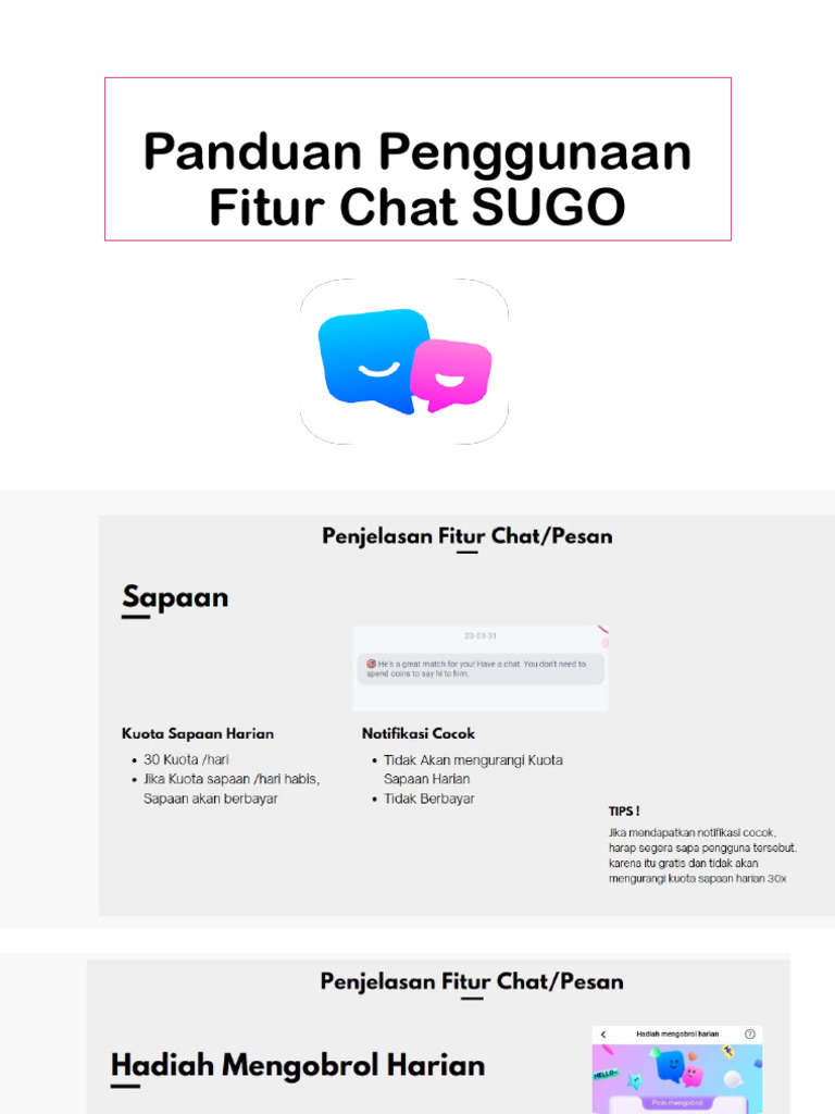 Panduan Penggunaan Fitur Chat SUGO | PDF
