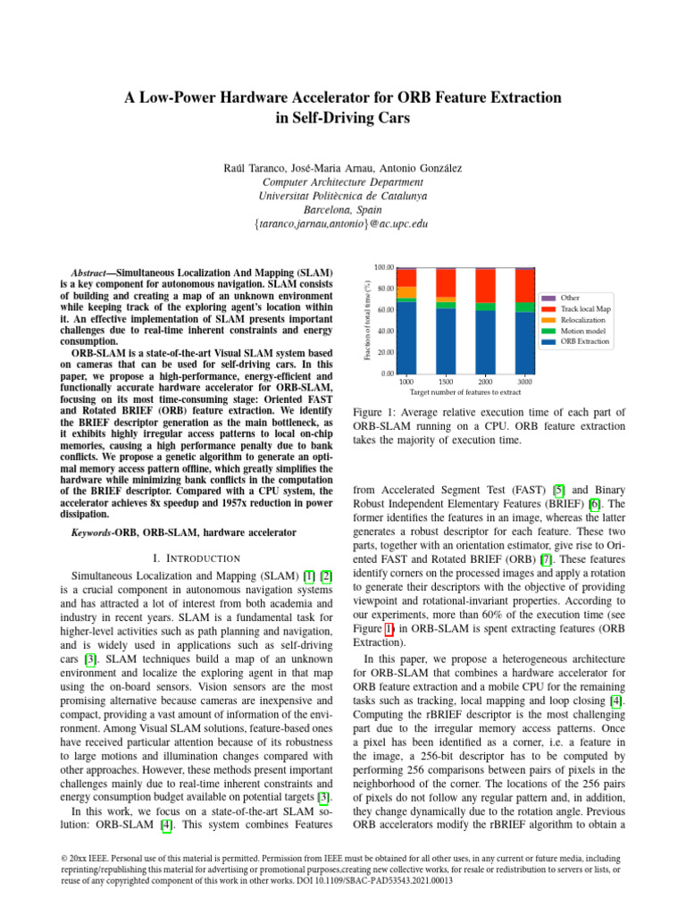 A Low Power Hardware Accelerator For Orb Feature Extraction In Self Driving Cars Pdf