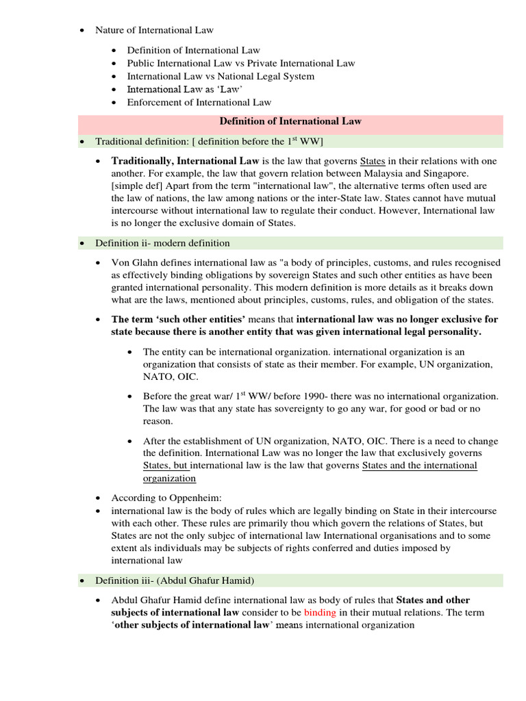 1 Nature of International Law | PDF | International Law | International ...
