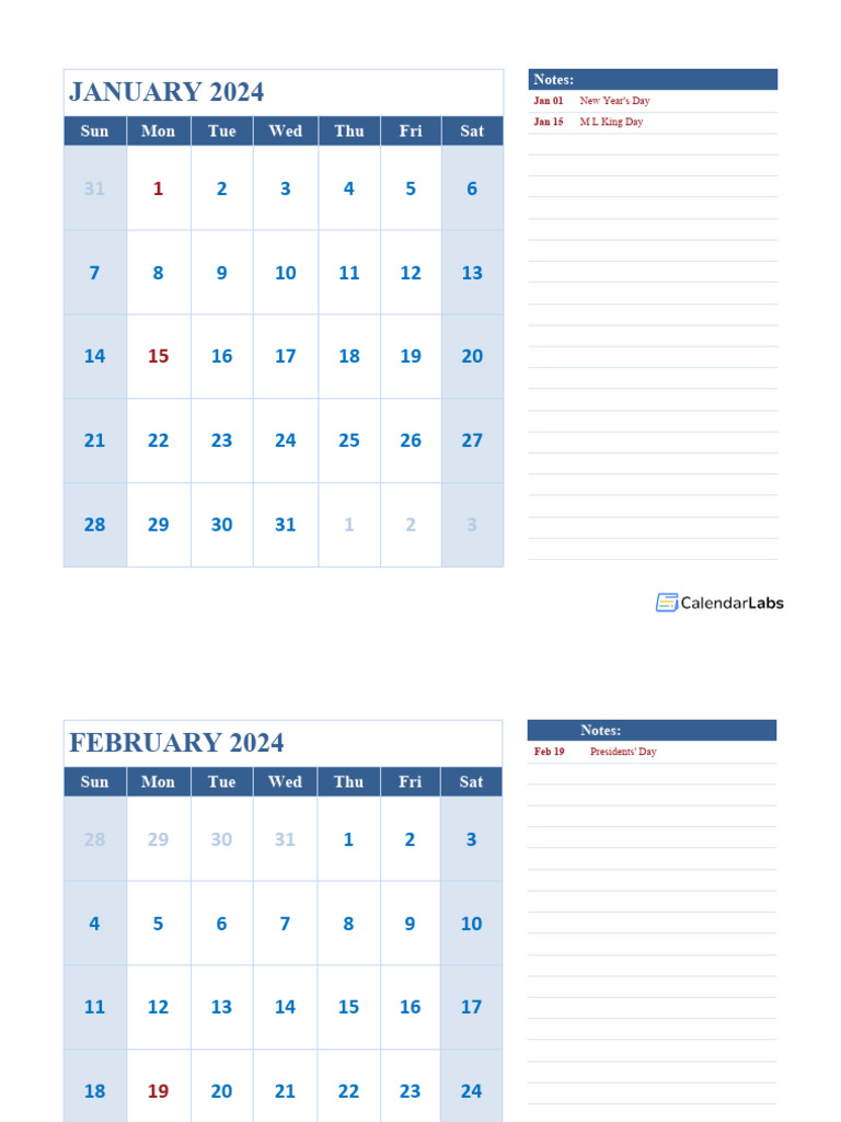 2024 US Calendar with Holidays | PDF | Observances