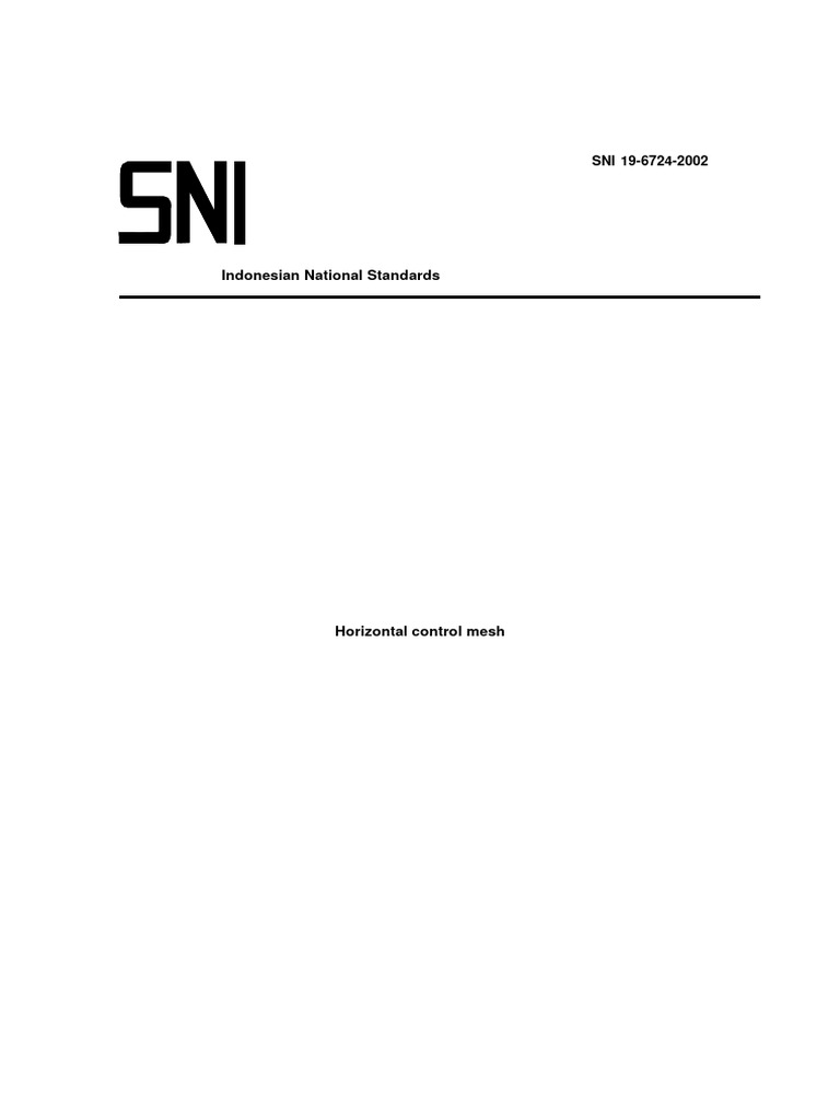 SNI 19-6724-2002 Horizontal Control Network | PDF | Surveying | Geodesy