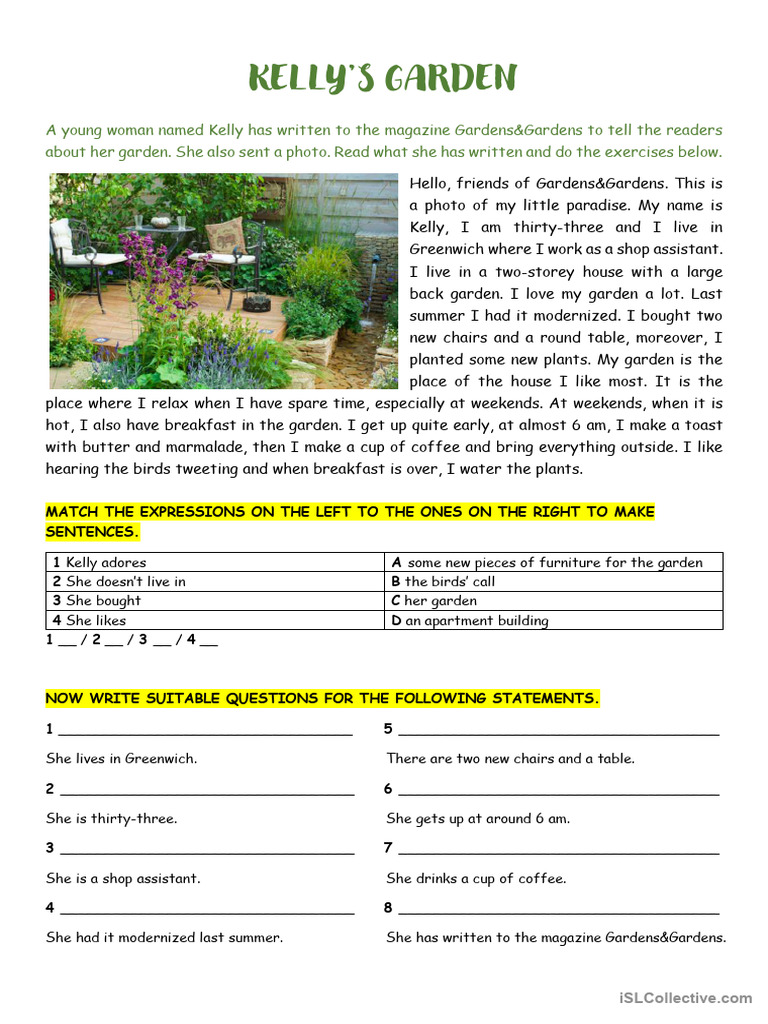 Easy Reading - Kelly's Garden | PDF