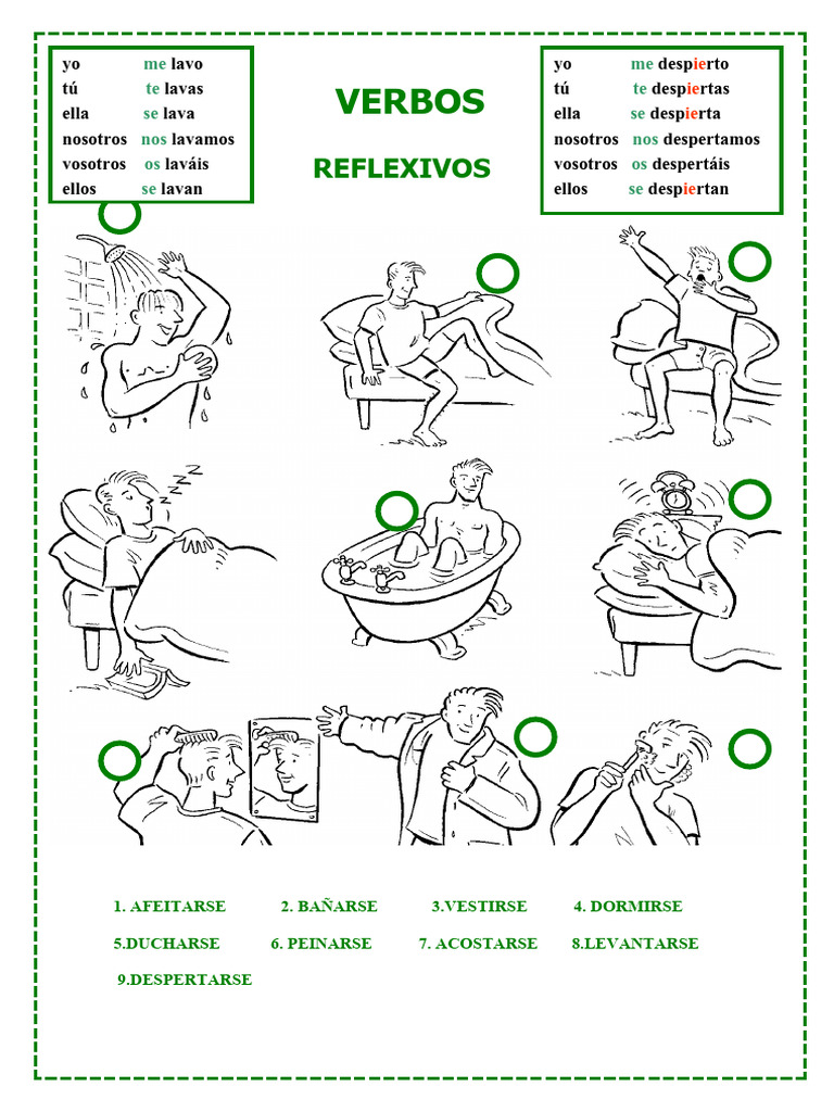 Verbos Reflexivos | PDF | Artes del Lenguaje y Comunicación