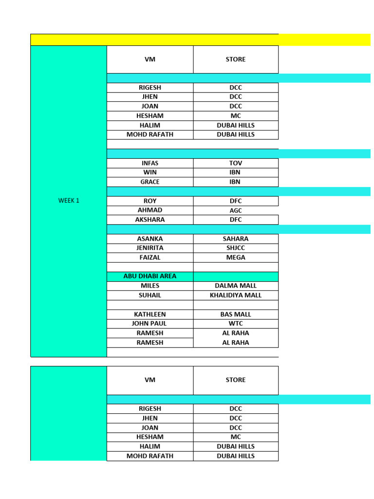 August 2023 VM Store Schedule | PDF