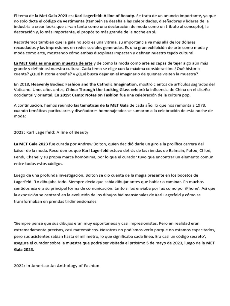 Met Gala | PDF | Moda