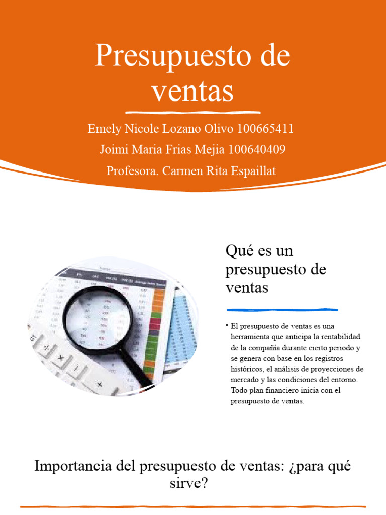 Presupuesto de Ventas | PDF | Presupuesto | Business