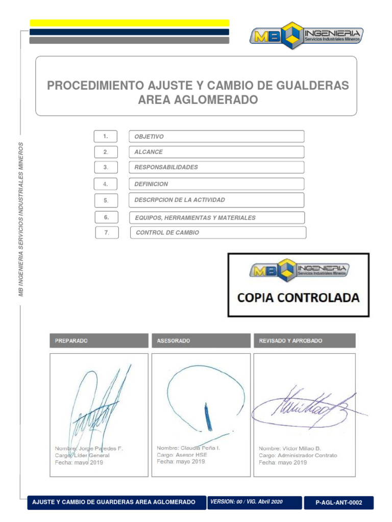 P-Agl-Ant-0002 - Procedimiento Ajuste y Cambio de Guarderas Area ...