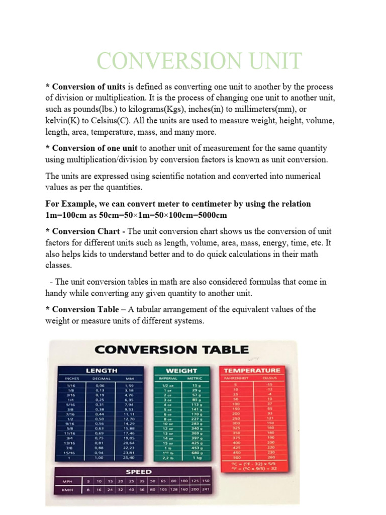 Conversion Unit | PDF