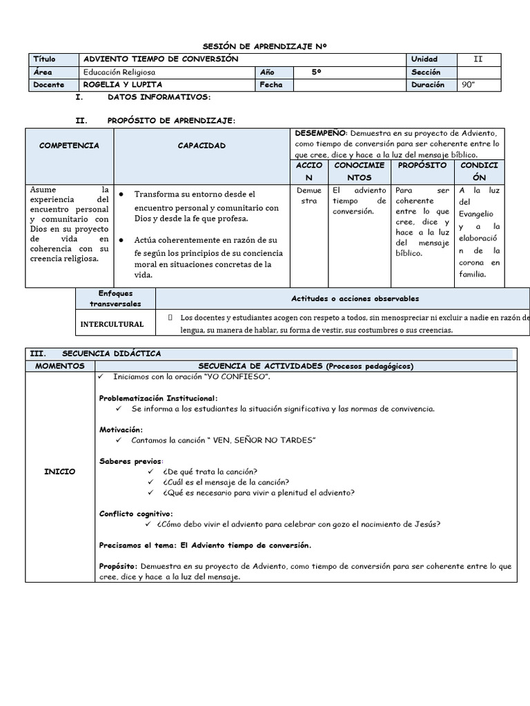 07 Adviento Tiempo de Conversión | PDF | Adviento | Aprendizaje