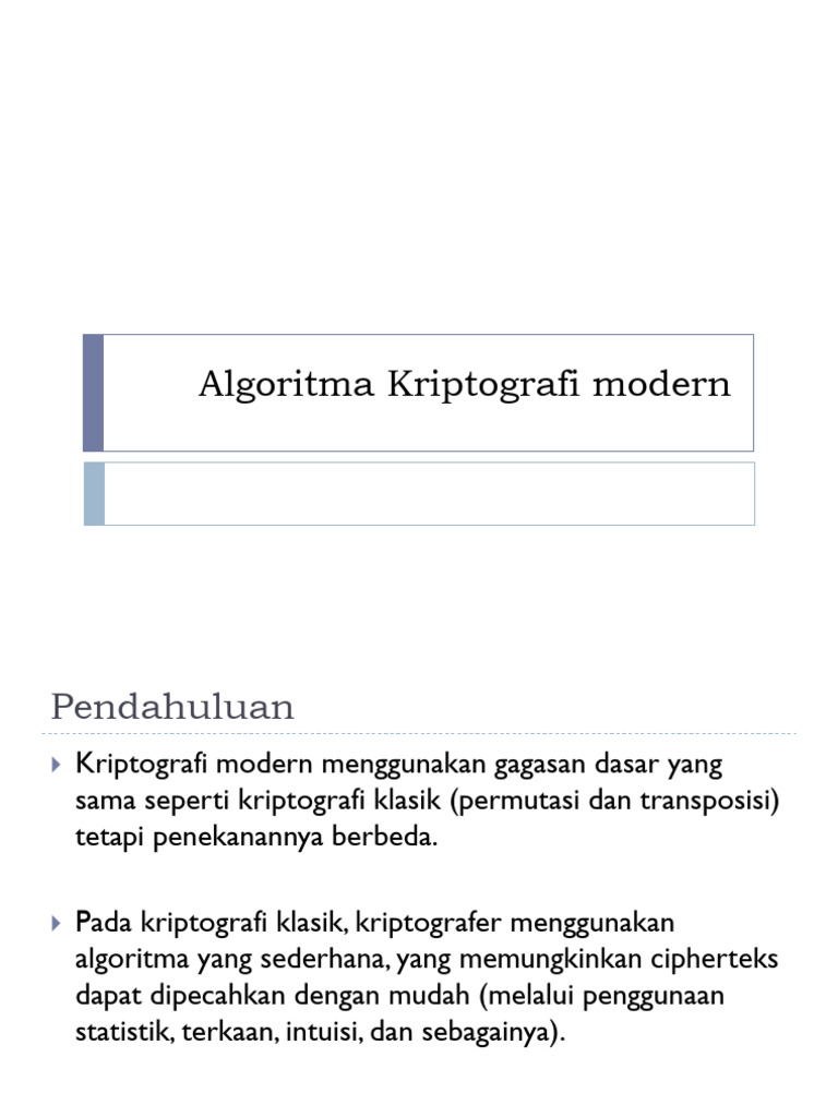 Pertemuan 3 Algoritma Kriptografi Modern | PDF | Komputer