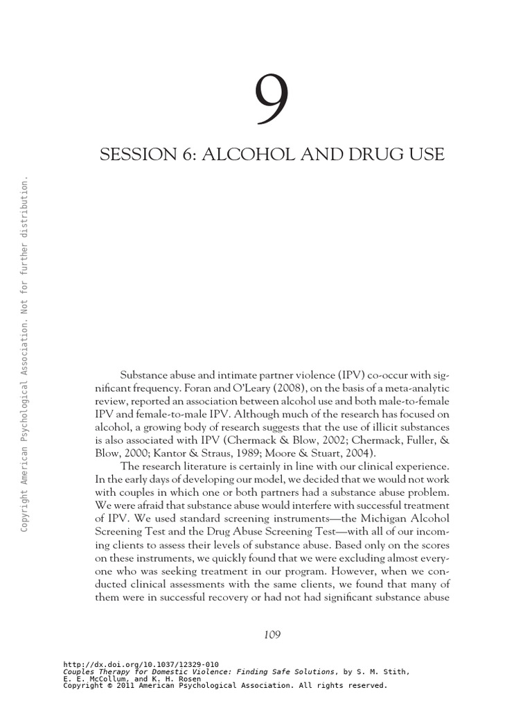 Session 6: Alcohol and Drug Use: E. E. Mccollum, and K. H. Rosen | PDF | Substance Abuse ...