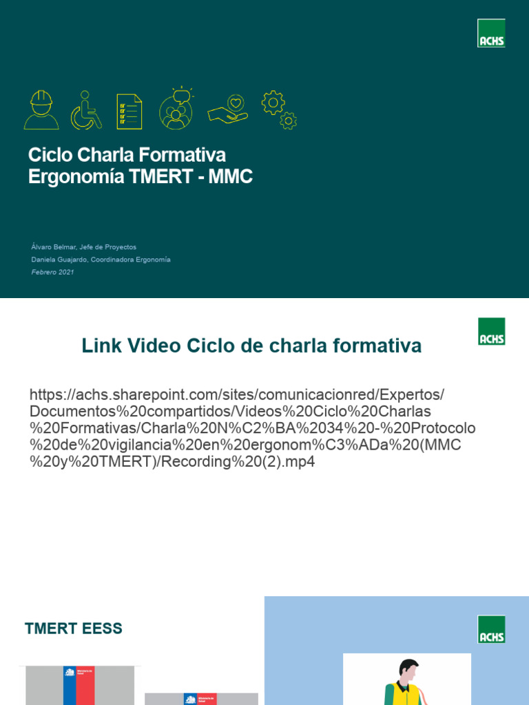 Charla Formativa Ergonomia | PDF | Archivo de computadora | Factores humanos y ergonomía