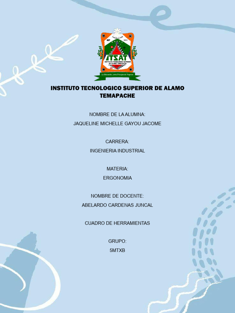 Herramientas, Jaqueline Michelle Gayou Jacome | PDF | Factores humanos ...