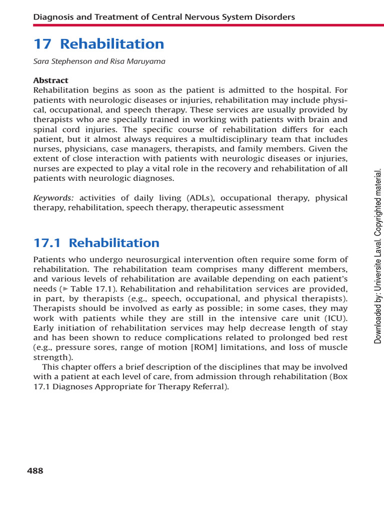 17 Rehabilitation | Download Free PDF | Physical Therapy | Neurology