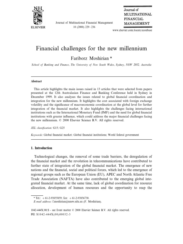 Financial Challenges For The New Millenn | PDF | Globalization | Option ...