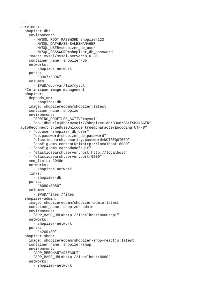 Shopizer Docker Configuration Guide | PDF | Computers