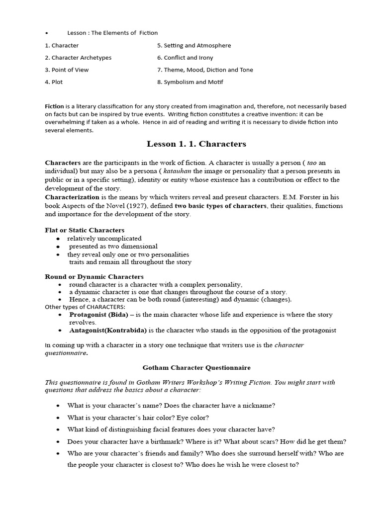 Notes in Creative Writing | PDF | Narration | Irony