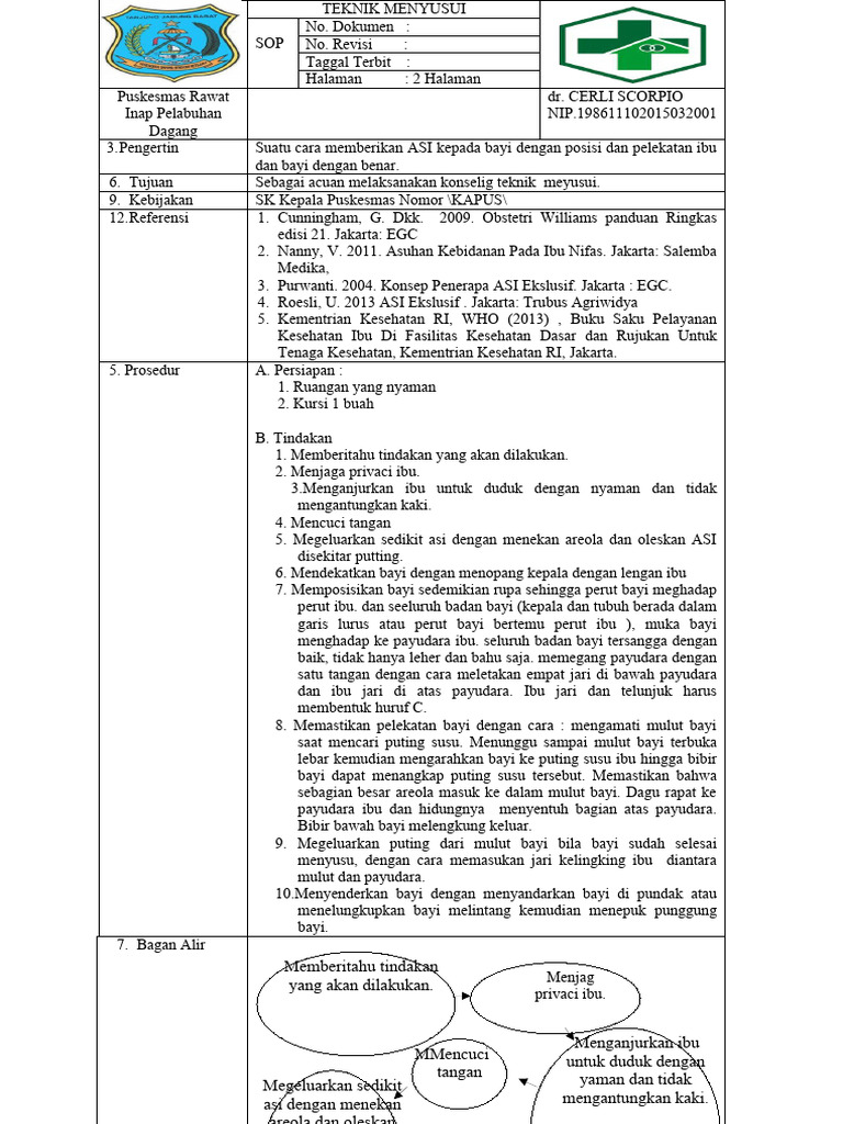 Sop Teknik Menyusui, Daftar Tilik | PDF