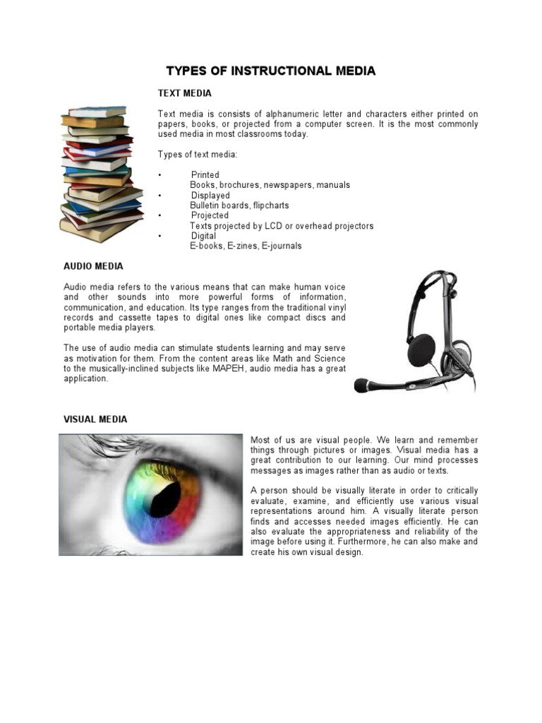 Types of Instructional Media | PDF | Mass Media | Multimedia